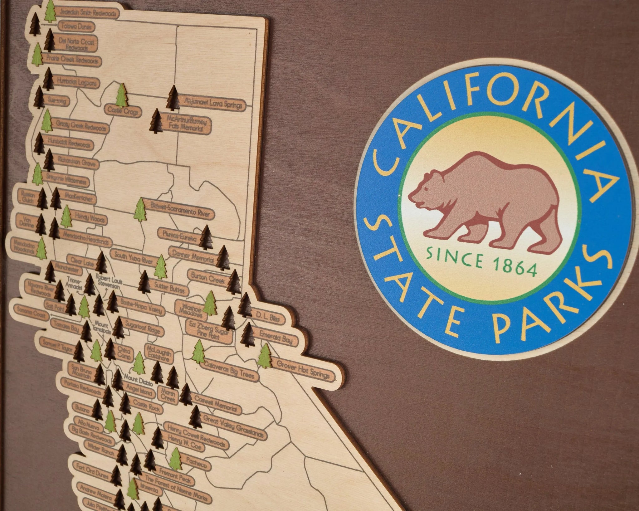 USA State Parks Map: Wooden Map of State Parks for Travelers | Lemap