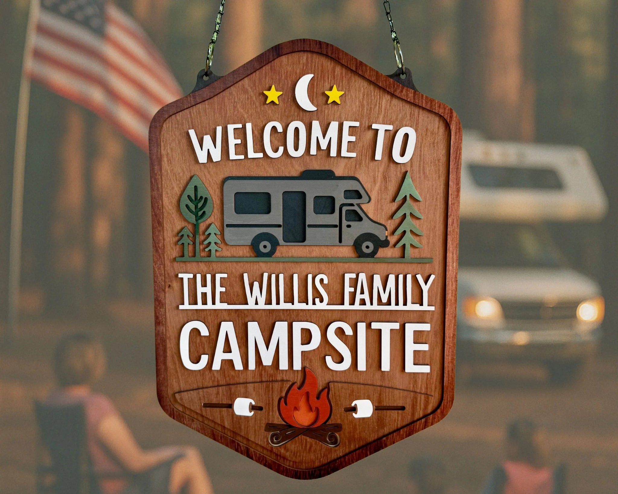 Personalized Welcome To Our Campsite Sign - Camping Flag | Custom ...