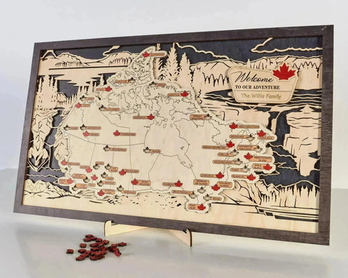 Canada Map Of National Parks To Record Park Visits (Wood Texture) | Lemap