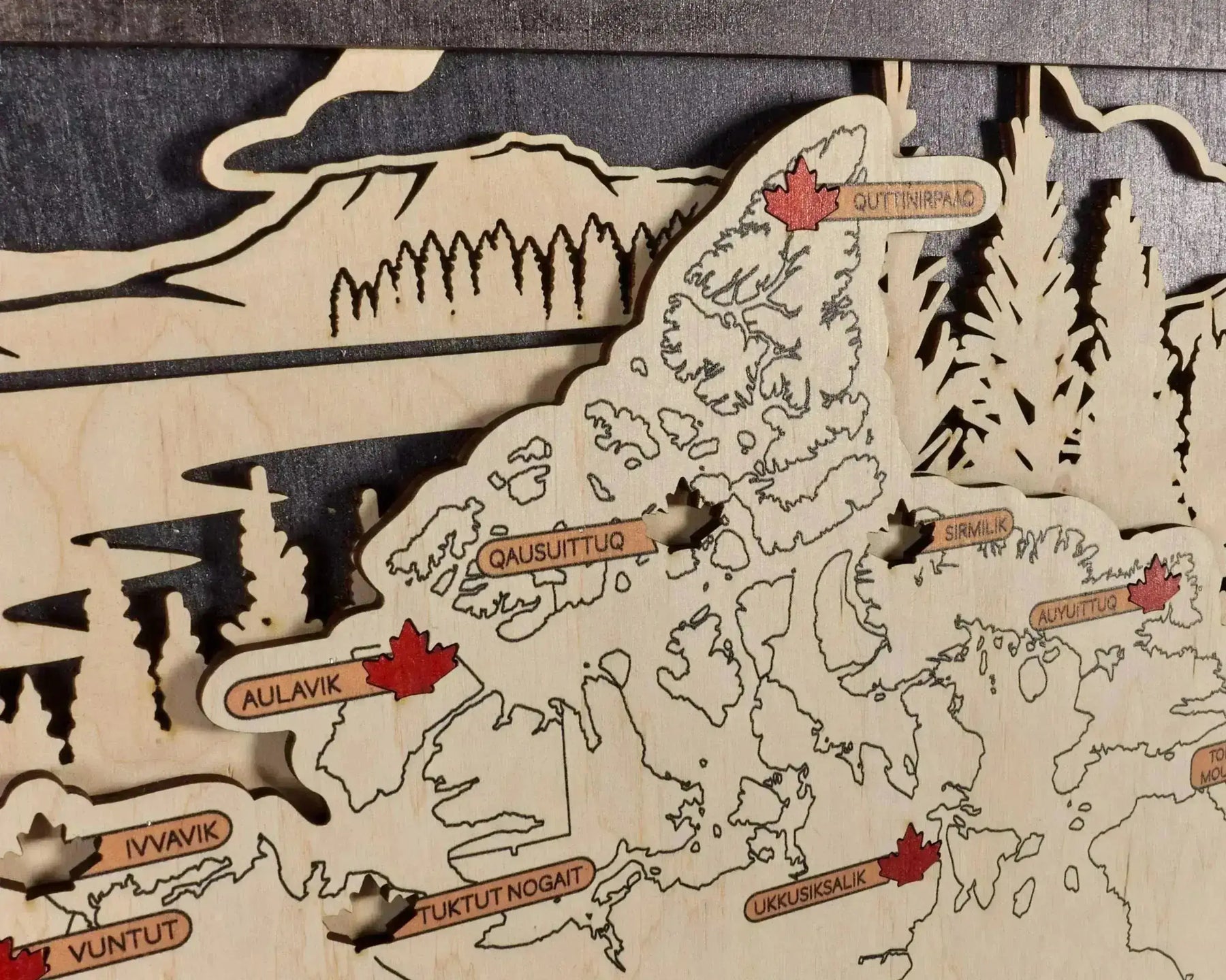 Canada Map Of National Parks To Record Park Visits (Wood Texture) | Lemap